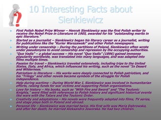 Henryk Sienkiewicz - outstanding Polish writer | PDF