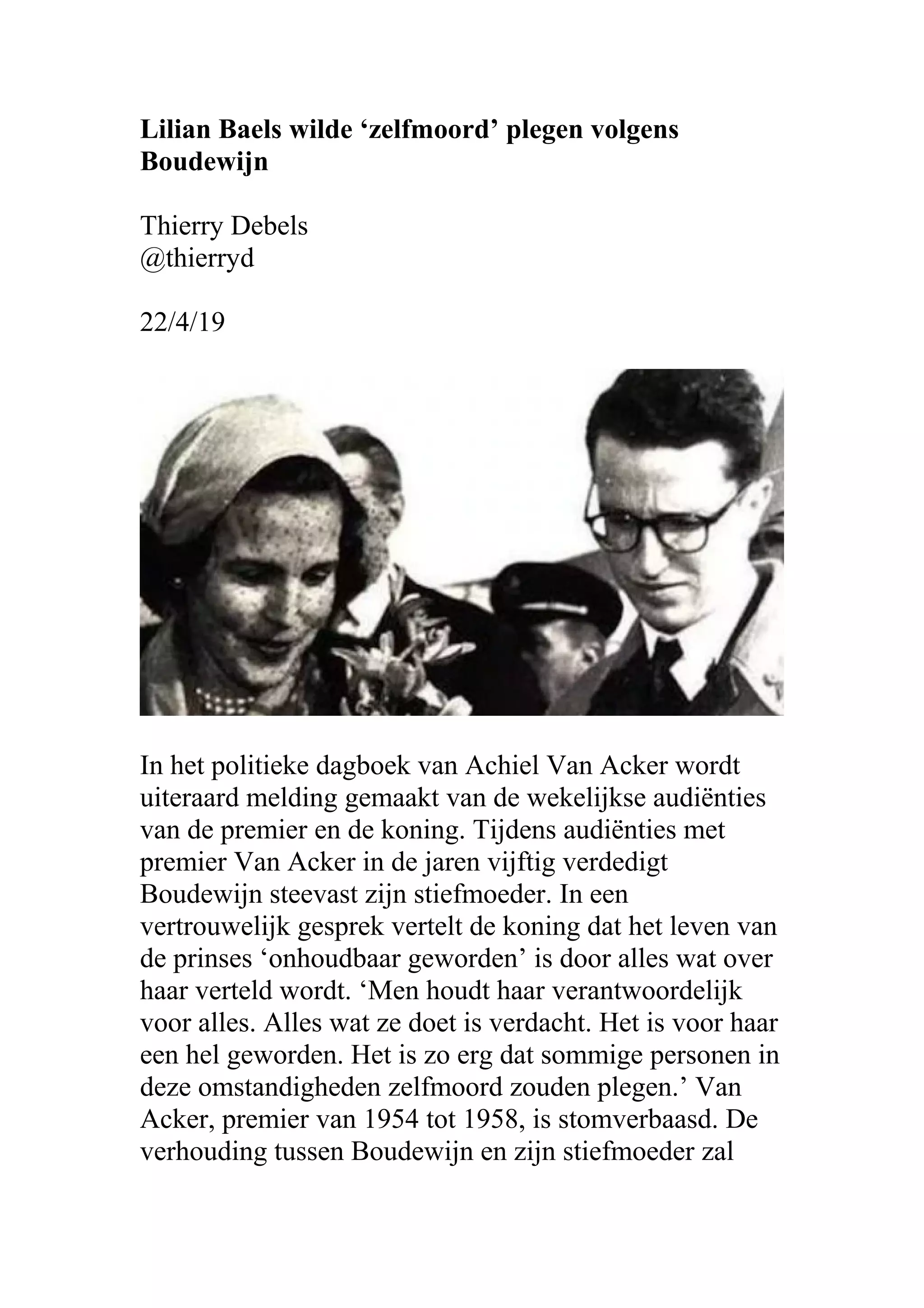 Lilian Baels wilde 'zelfmoord' plegen volgens Boudewijn | PDF