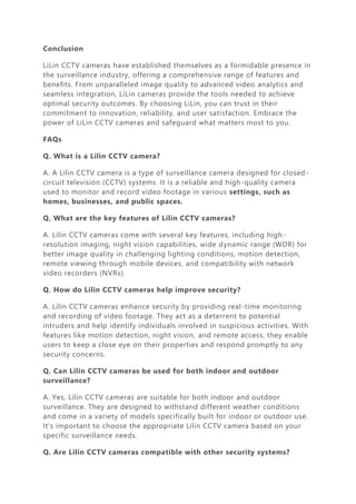 Lilin CCTV Camera | DOCX