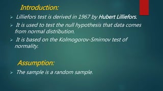 Lilliefors test | PPTX
