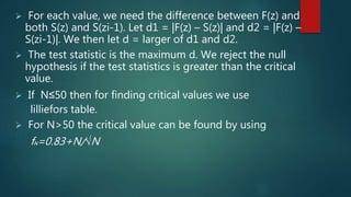 Lilliefors test | PPTX