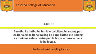 Lilotho | PPTX