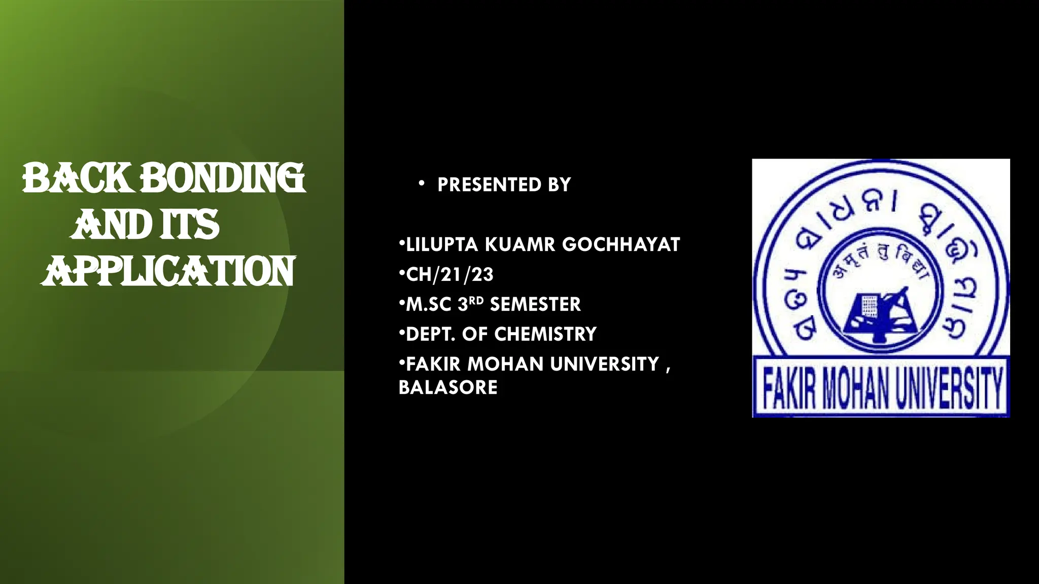 Back Bonding and its application in chemistry | PPTX