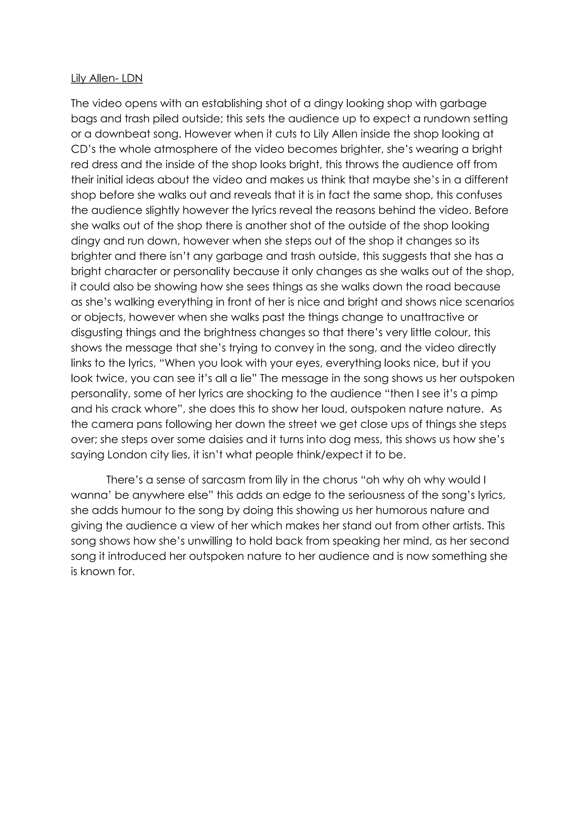 Lily allen - ldn | PDF | Free Download