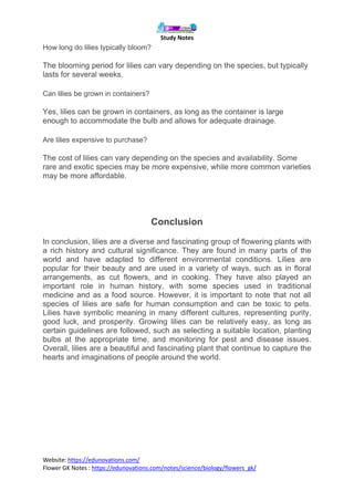 Complete Knowledge of Lily Flower.pdf | Gardening | Home & Garden
