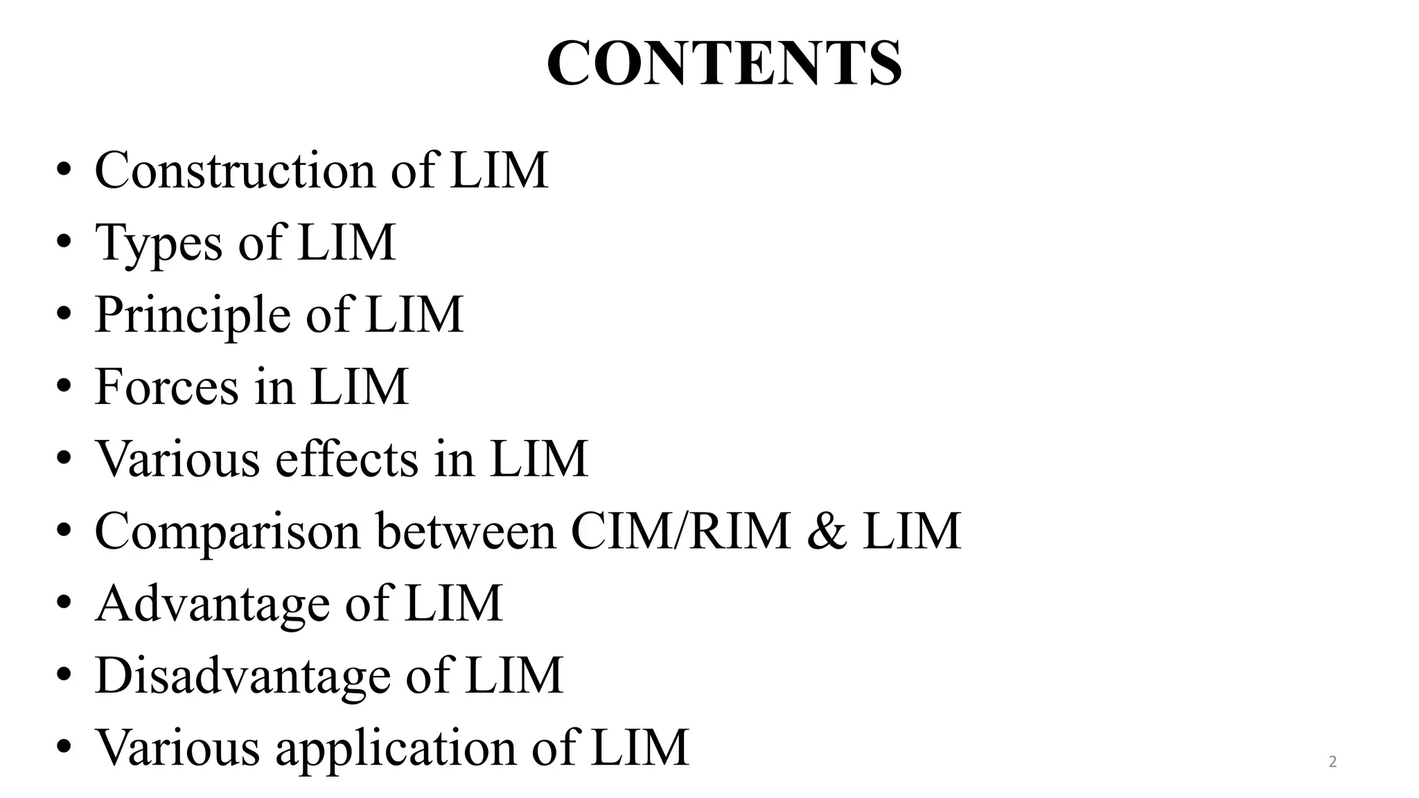 Linear Induction Motor Pptx Physics Science