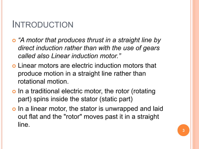 Linear Induction Motor | PPTX | Physics | Science