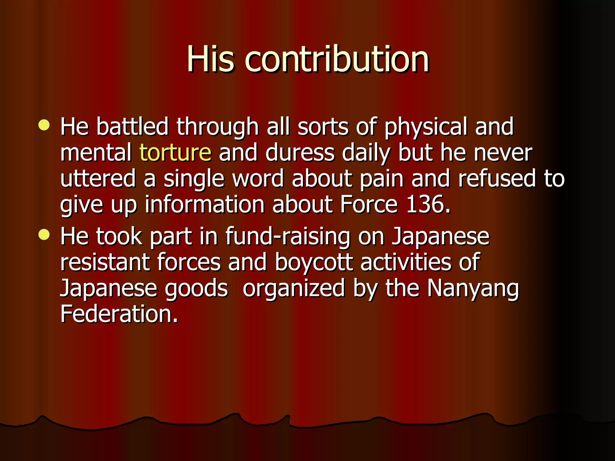 Lim Bo Seng Presentation | PPT