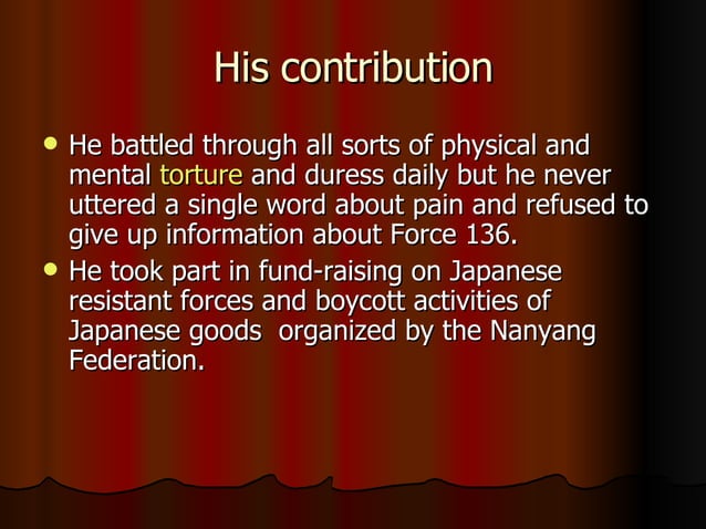 Lim Bo Seng Presentation | PPT