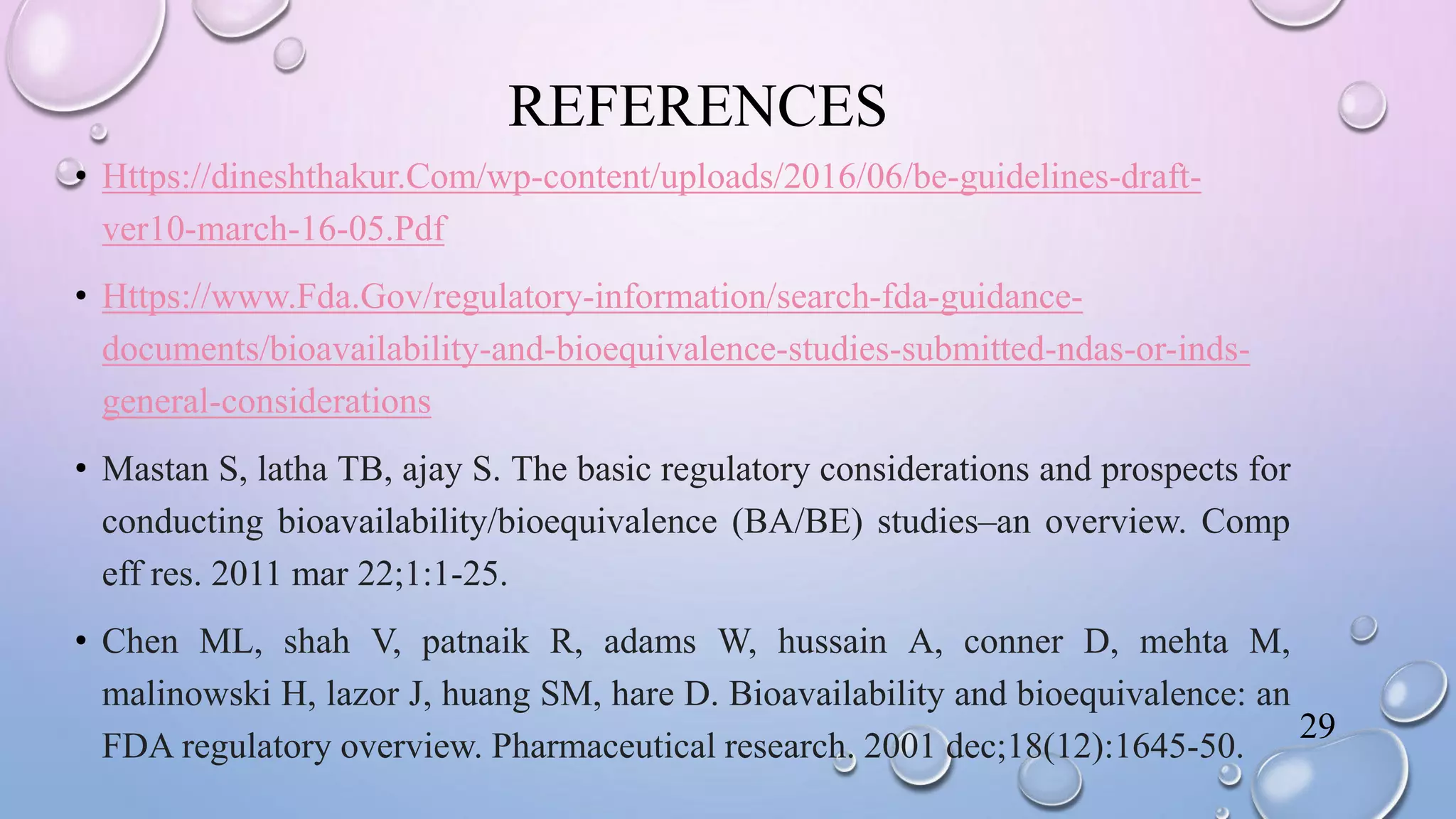Regulatory requirements of BIOAVAILABLITY & BIOEQUIVALENCE STUDIES | PPTX