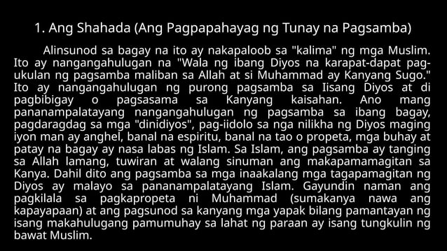 Limang Haligi ng Islam nnnnnnnnnnnnnnnnn | PPTX