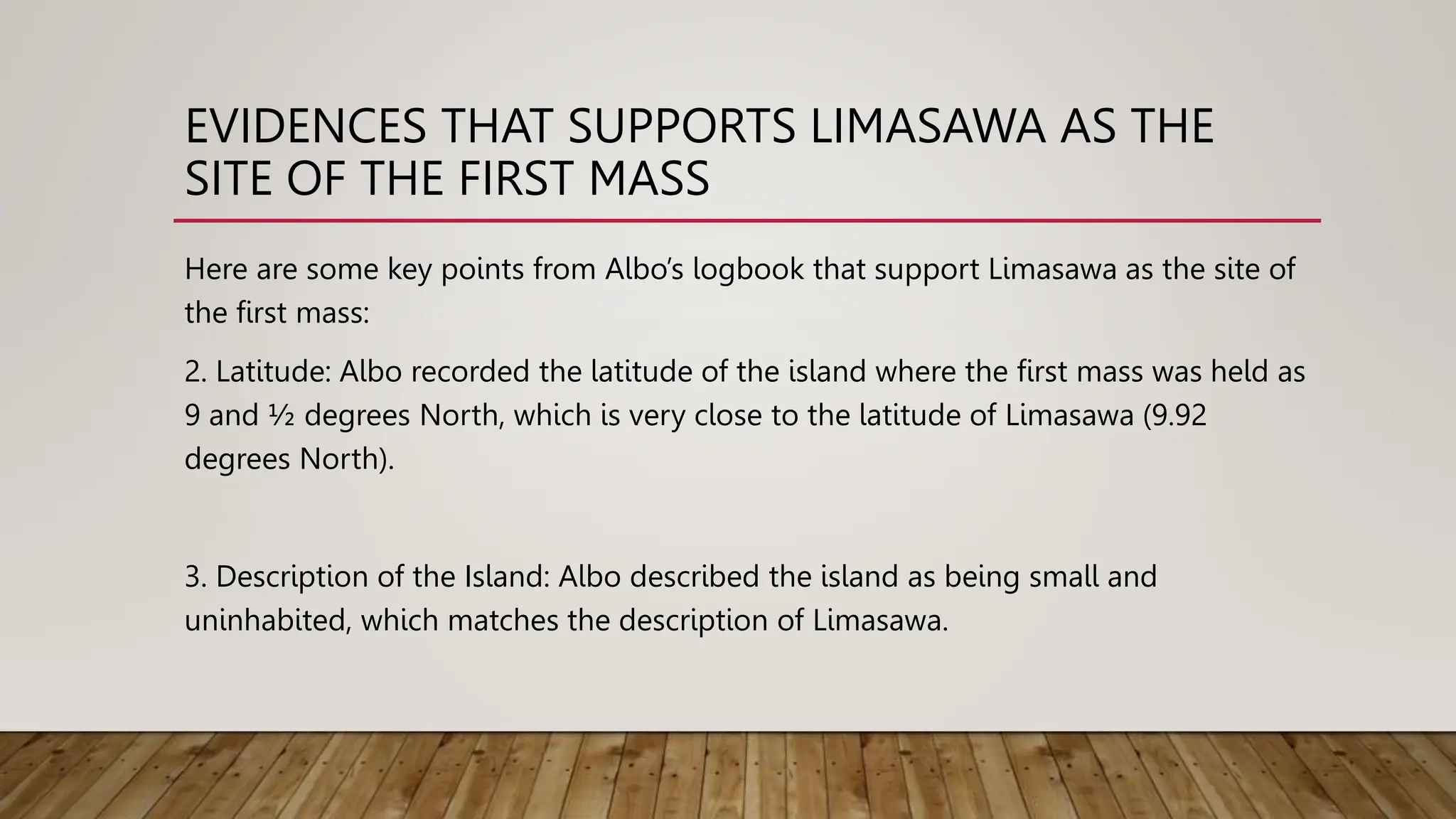 Limawasa Island : The Site of the First Mass | PPTX