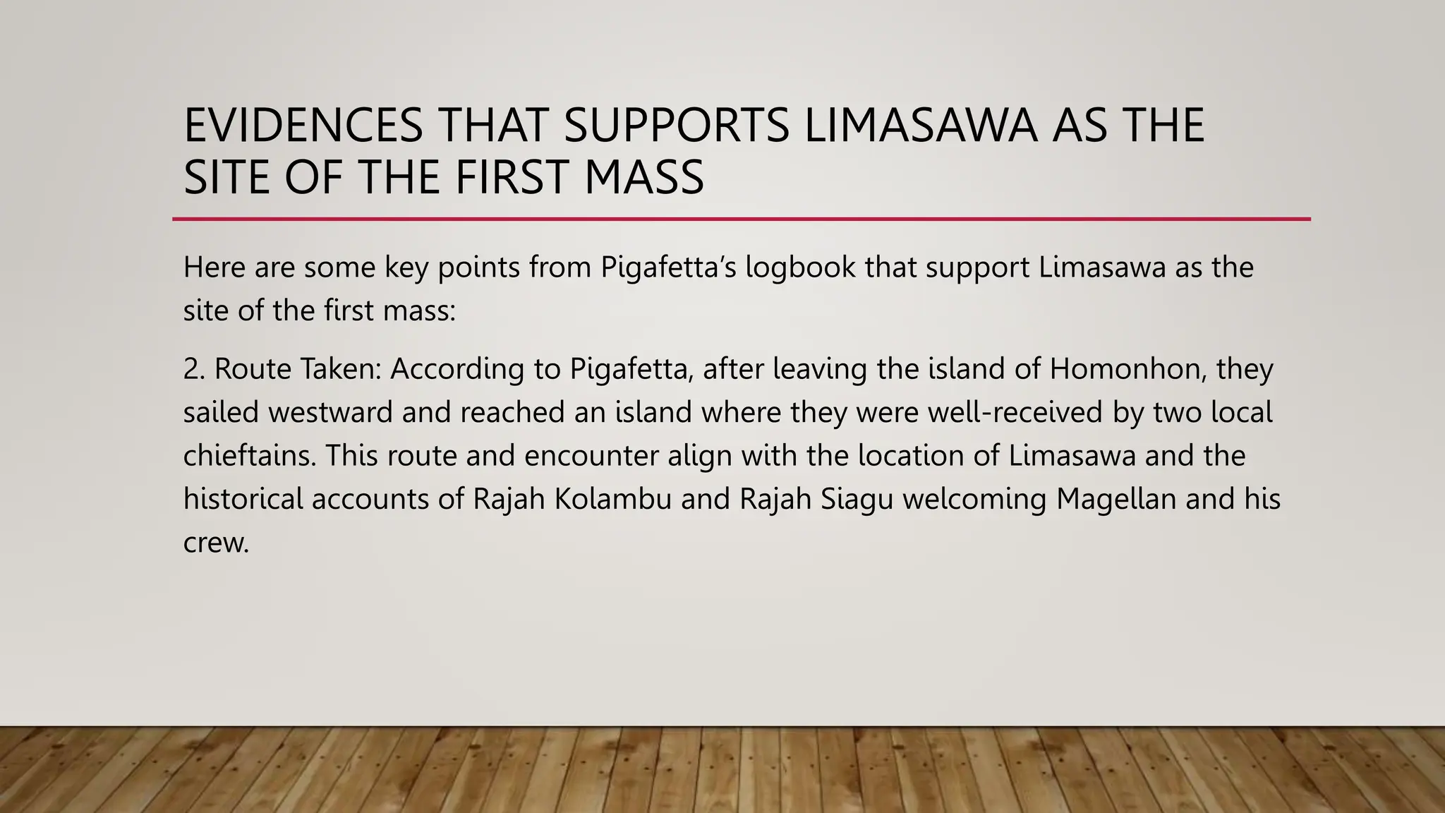 Limawasa Island : The Site of the First Mass | PPTX