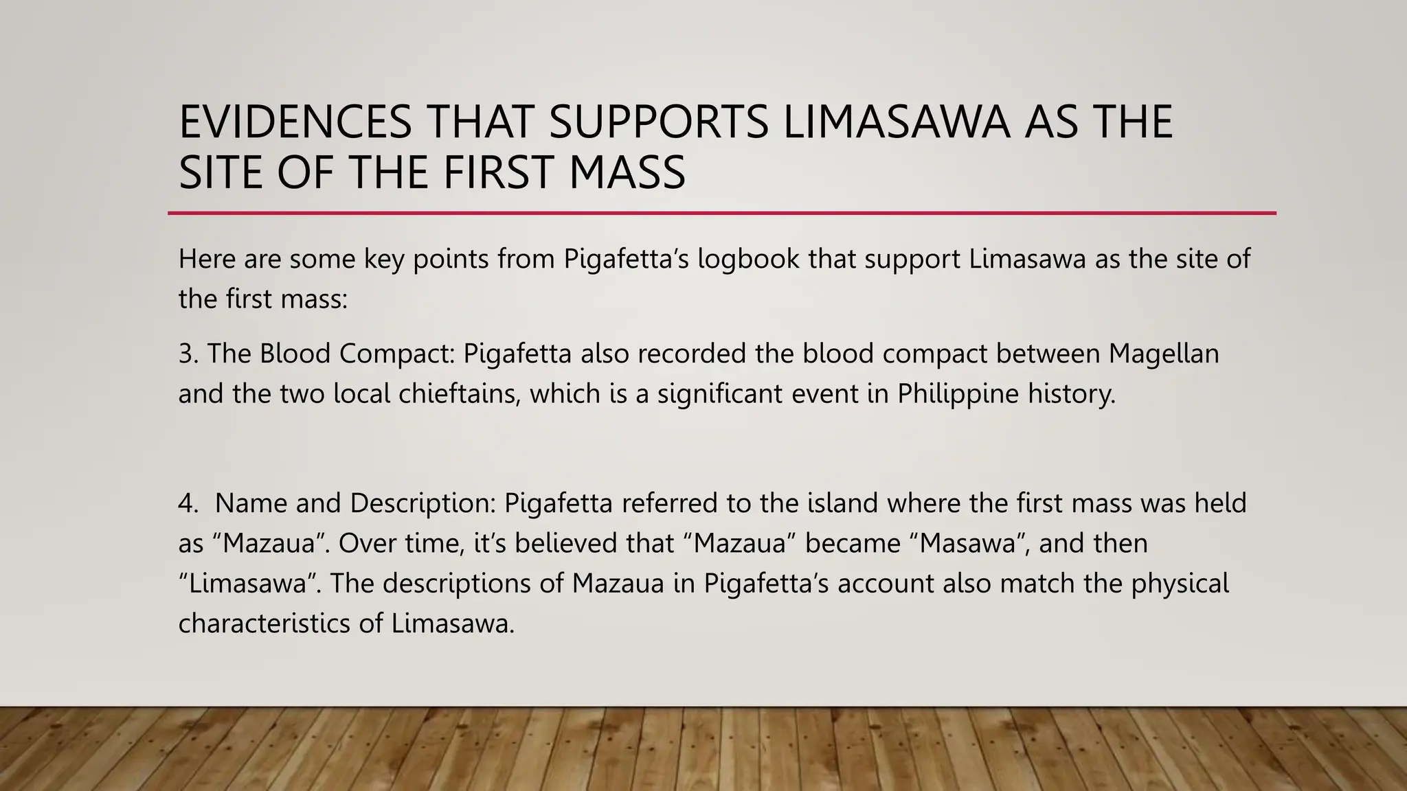Limawasa Island : The Site of the First Mass | PPTX