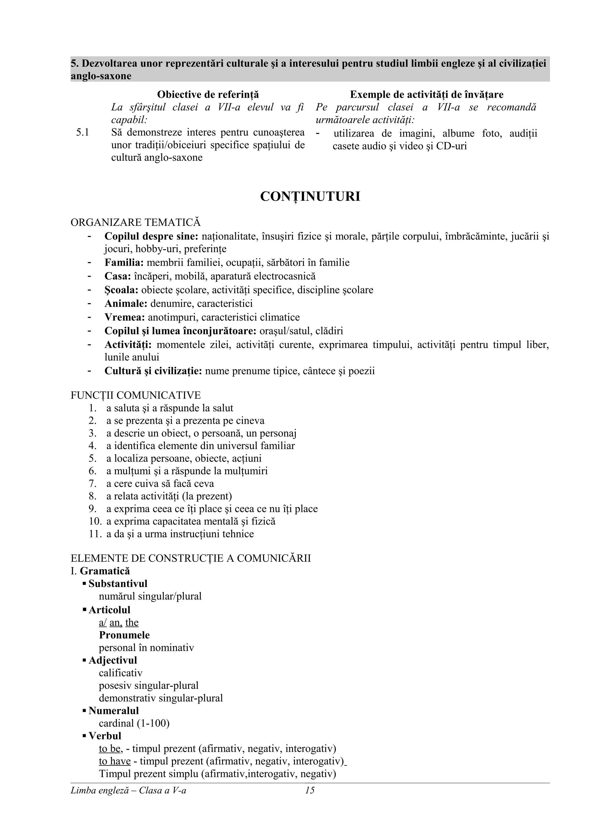 Limba engleza programa pentru invatamantul special | DOC