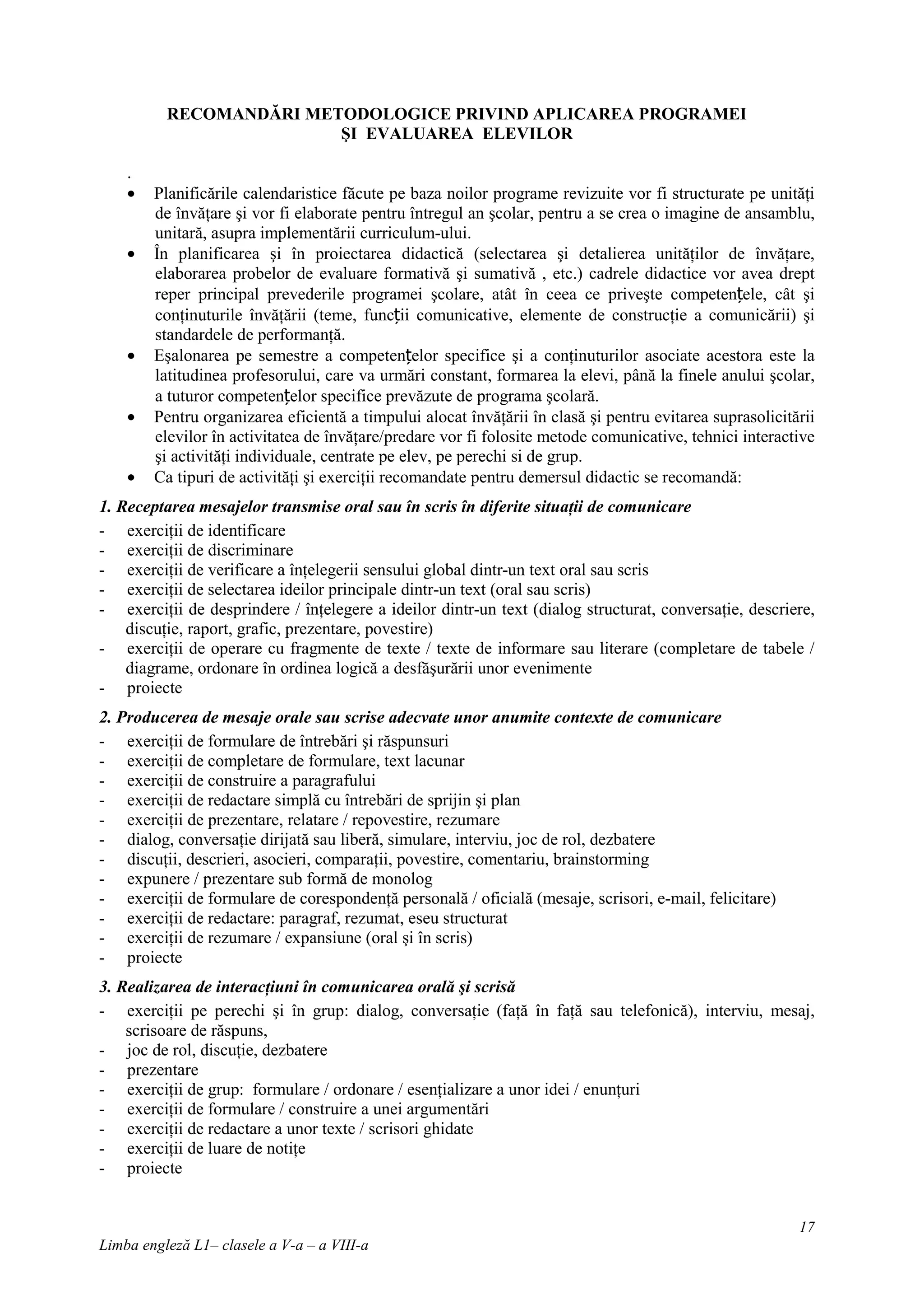 Limba engleza 1 clasele a v a - a viii-a | PDF