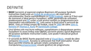 Limbajul de programare BASIC | PPTX