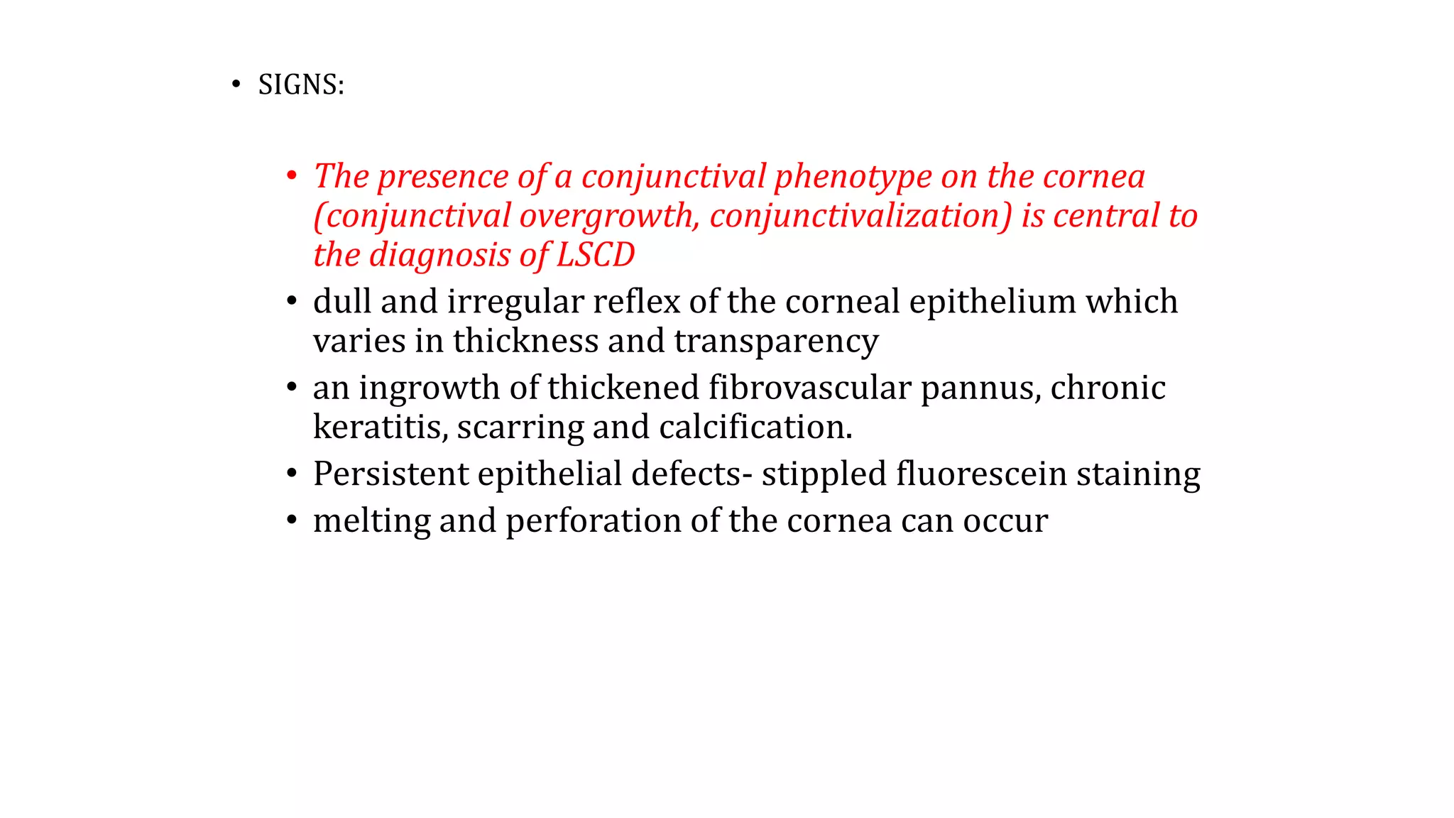 Limbal stem cell deficiency | PPTX
