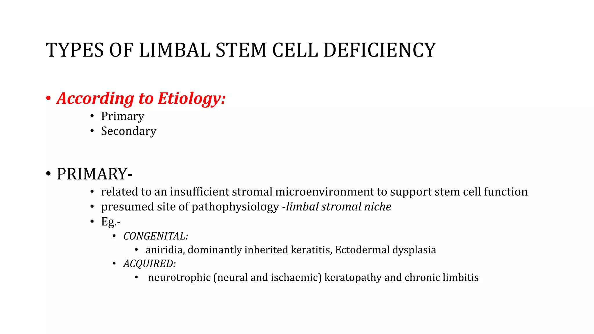 Limbal stem cell deficiency | PPTX