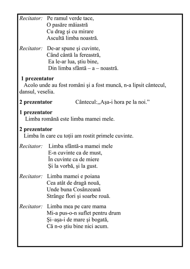 Limba maternă matineu | PDF