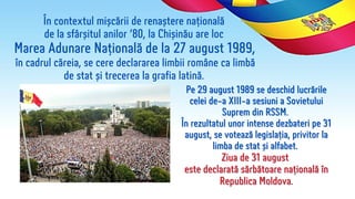 31 august - Sărbătoarea naţională „Limba noastră” | PDF