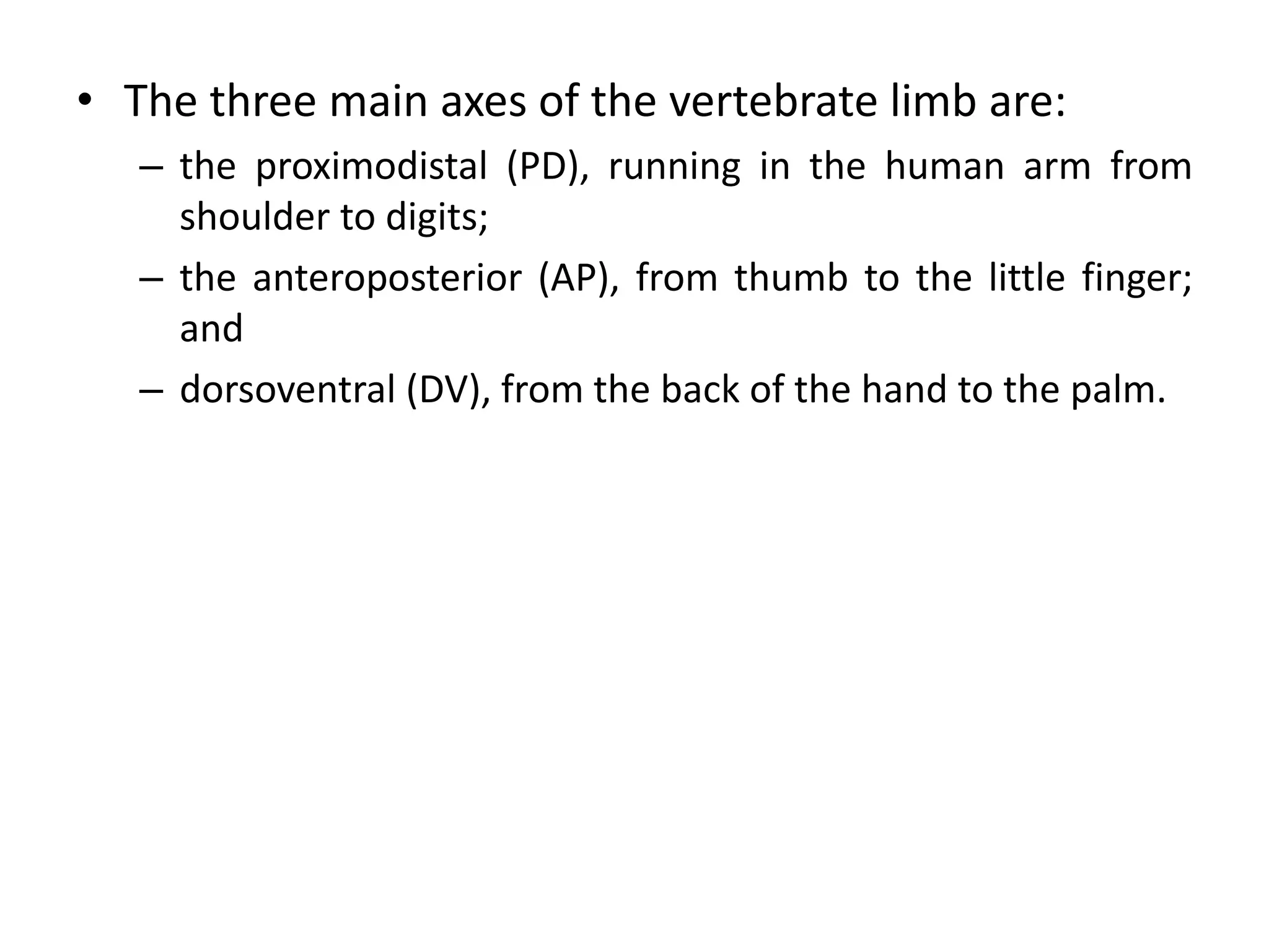 Limb development in vertebrates | PPTX