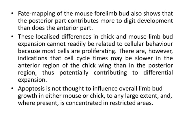 Limb development in vertebrates | PPTX