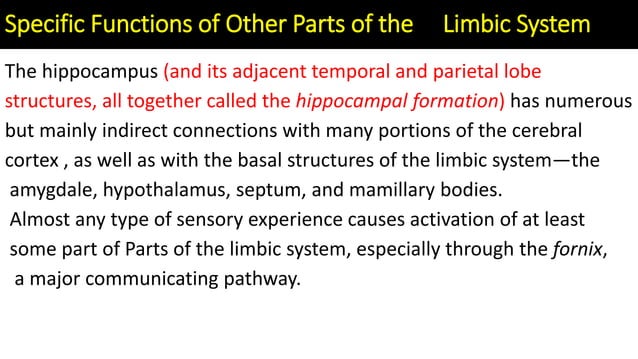 Behavior and motivational mechanism of brain, the limbic system and the ...