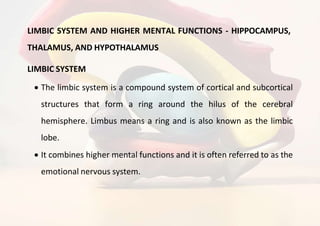 LIMBIC SYSTEM VENTICLES OF BRAIN CSF AND ITS FUNCTIONS | PPT