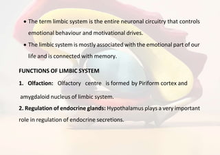 LIMBIC SYSTEM VENTICLES OF BRAIN CSF AND ITS FUNCTIONS | PPTX