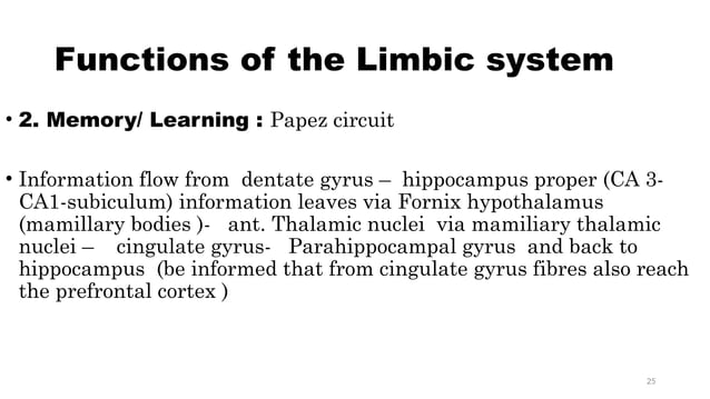 LIMBIC SYSTEM (Anatomy) ppt | PPTX | Brain and Nervous System Disorders ...