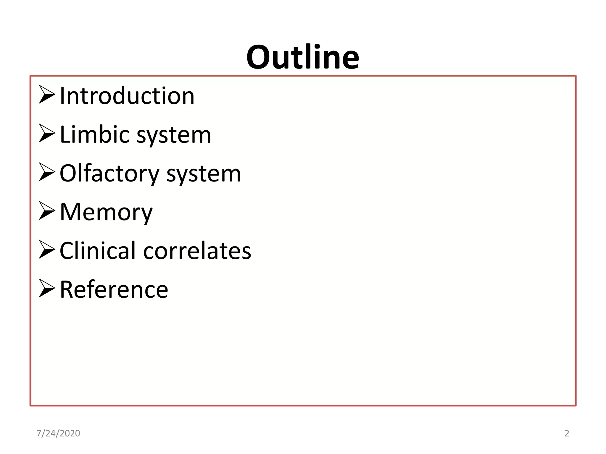 Limbic system & memory disturbance 2020 | PPT