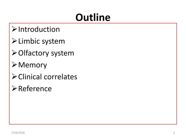 Limbic system & memory disturbance 2020 | PPT
