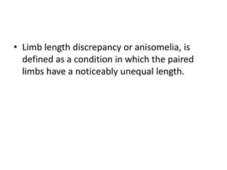 Limb length discrepancies | PPTX | Death, Injury, or Military Conflict ...