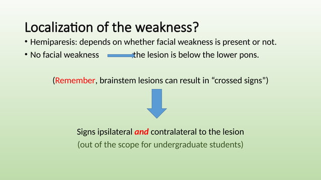 Limb Weakness (Part 1), with some clinical examples and imaging | PPT