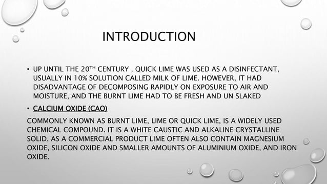 lime and its uses in engineering. | PPTX | Chemistry | Science