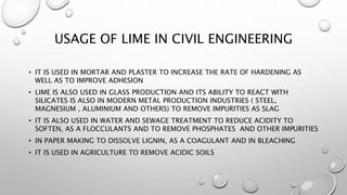 lime and its uses in engineering. | PPTX