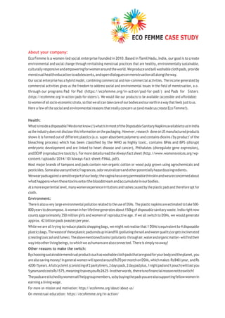 Lime 8-case-study-eco-femme | PDF | Reproductive Health | Diseases and Conditions