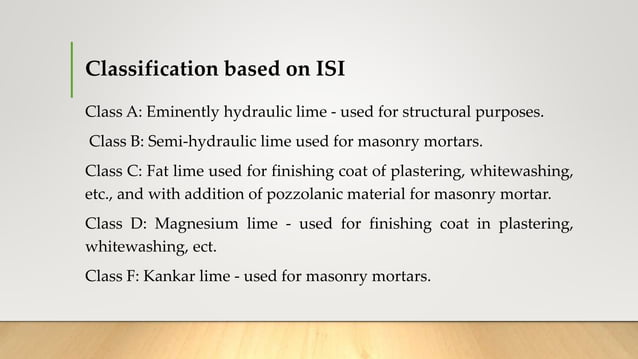 Lime - Classification, Properties, Uses | PPTX | Civil Engineering ...