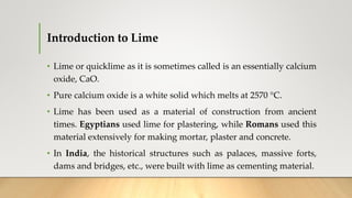 Lime - Classification, Properties, Uses | PPTX