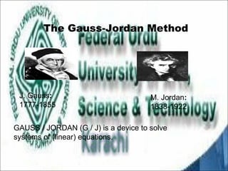 Gauss Jordan | PPT