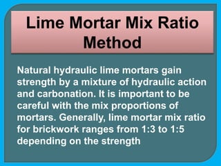 Lime mortar mix ratio | PPT