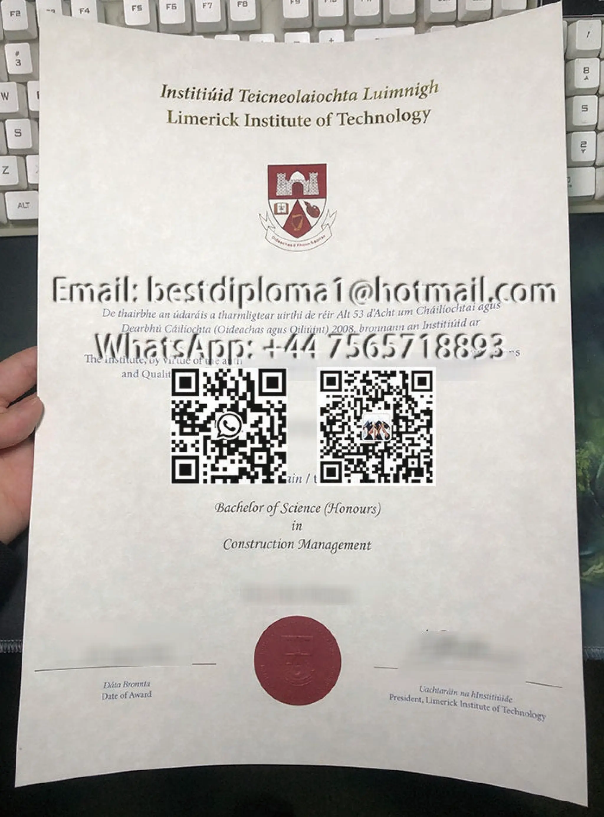 Limerick Institute of Technology Diploma, LIT Diploma, 利默里克理工学院文凭 | PDF