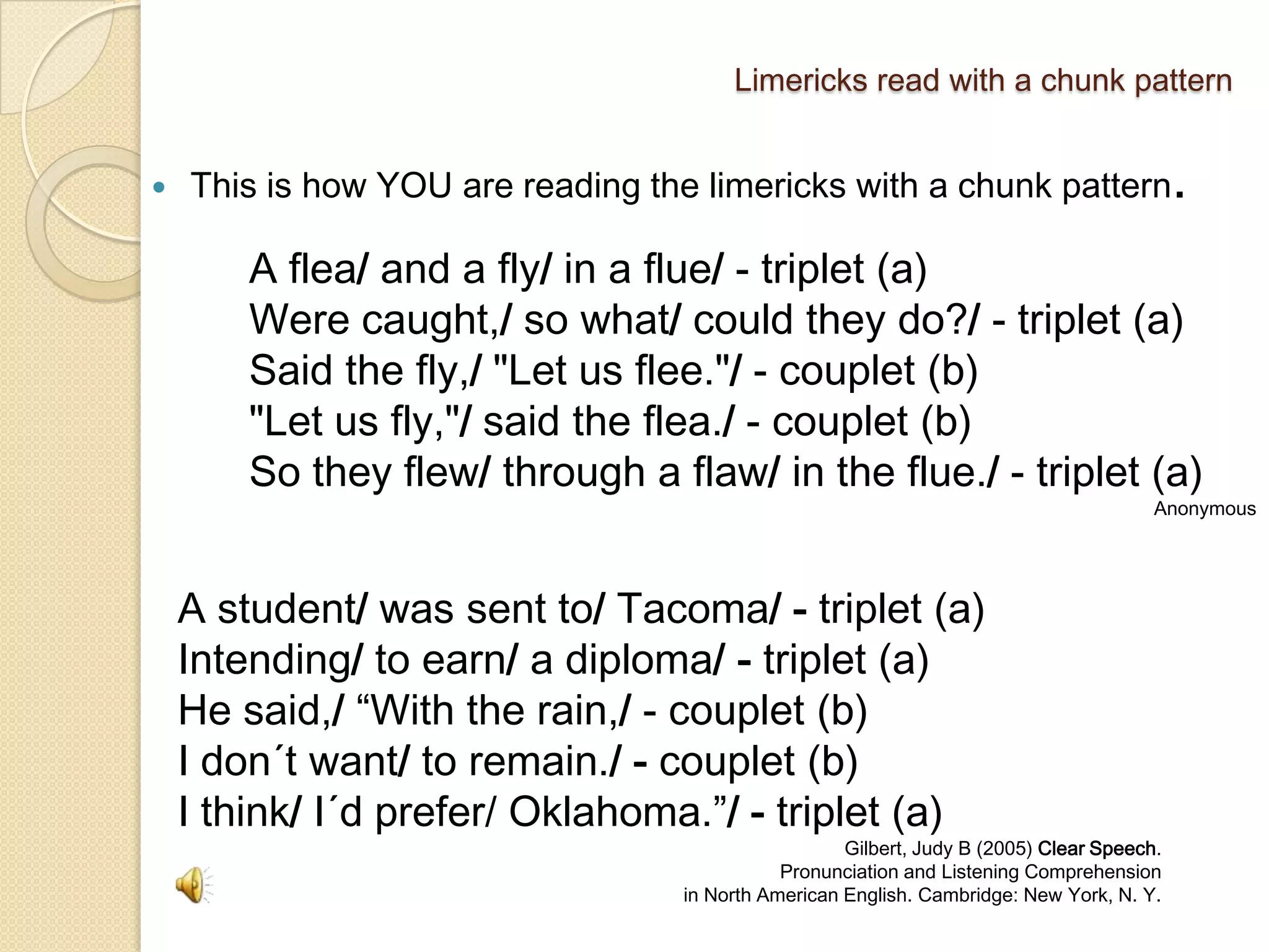 Limericks, chunk pattern | PPT