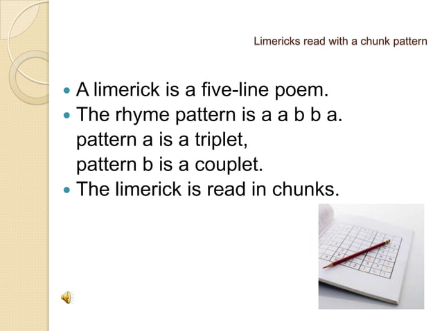 Limericks, chunk pattern | PPT