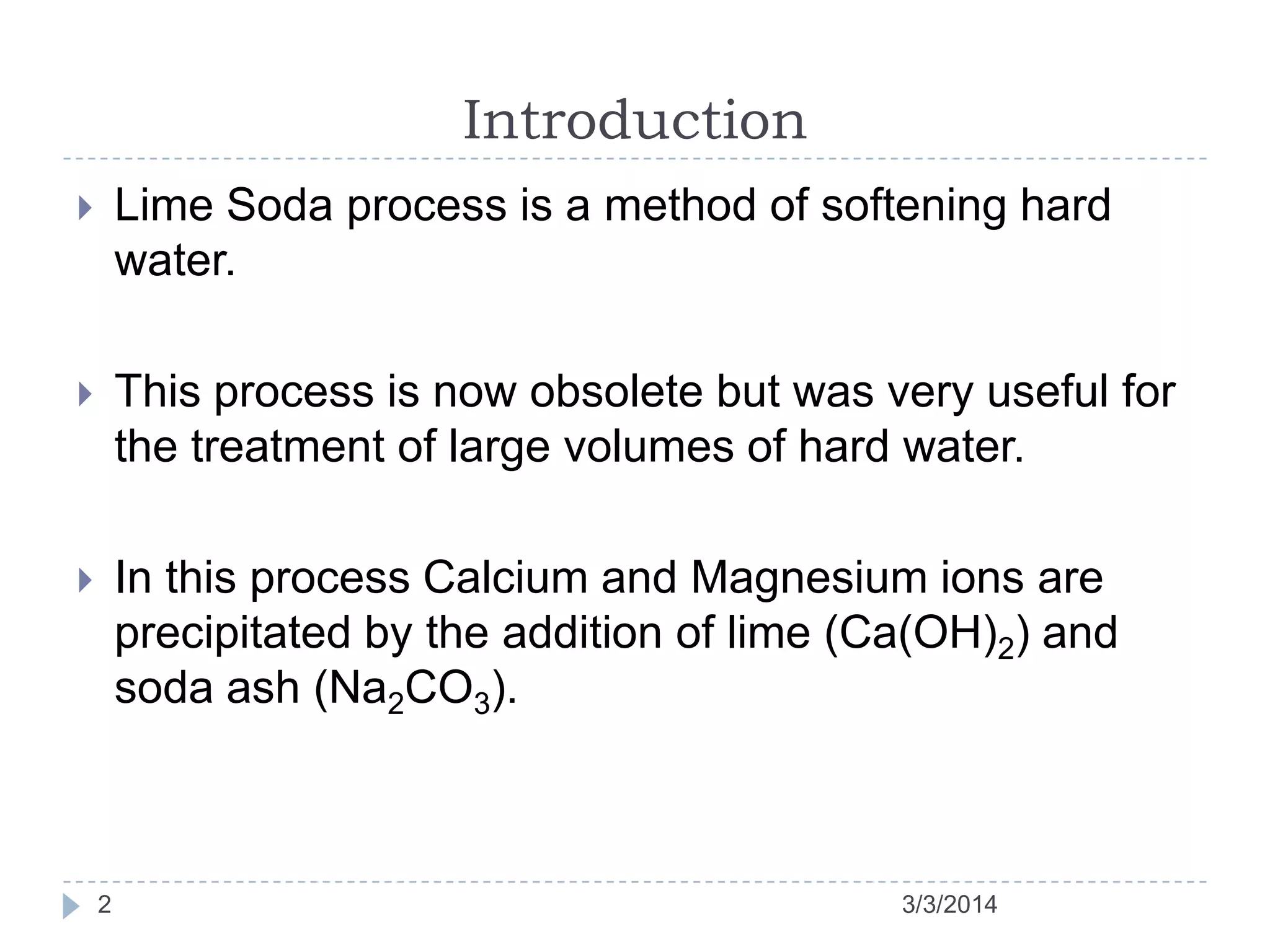 Lime Soda Process - Softening Of Water | PPTX