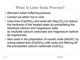 Lime Soda Process - Softening Of Water | PPTX