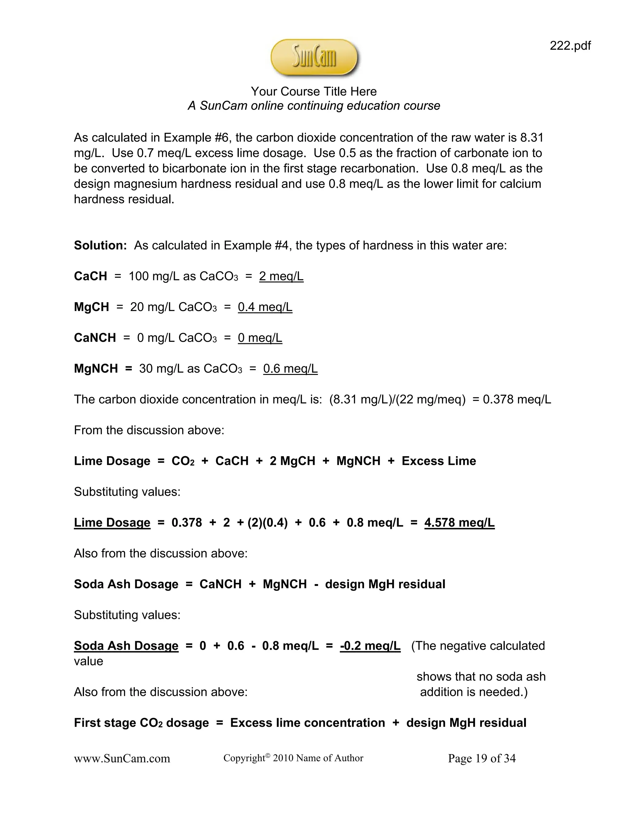 Lime soda process and type of hardness ie temporary and permanent | PDF