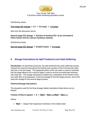 Lime soda process and type of hardness ie temporary and permanent | PDF