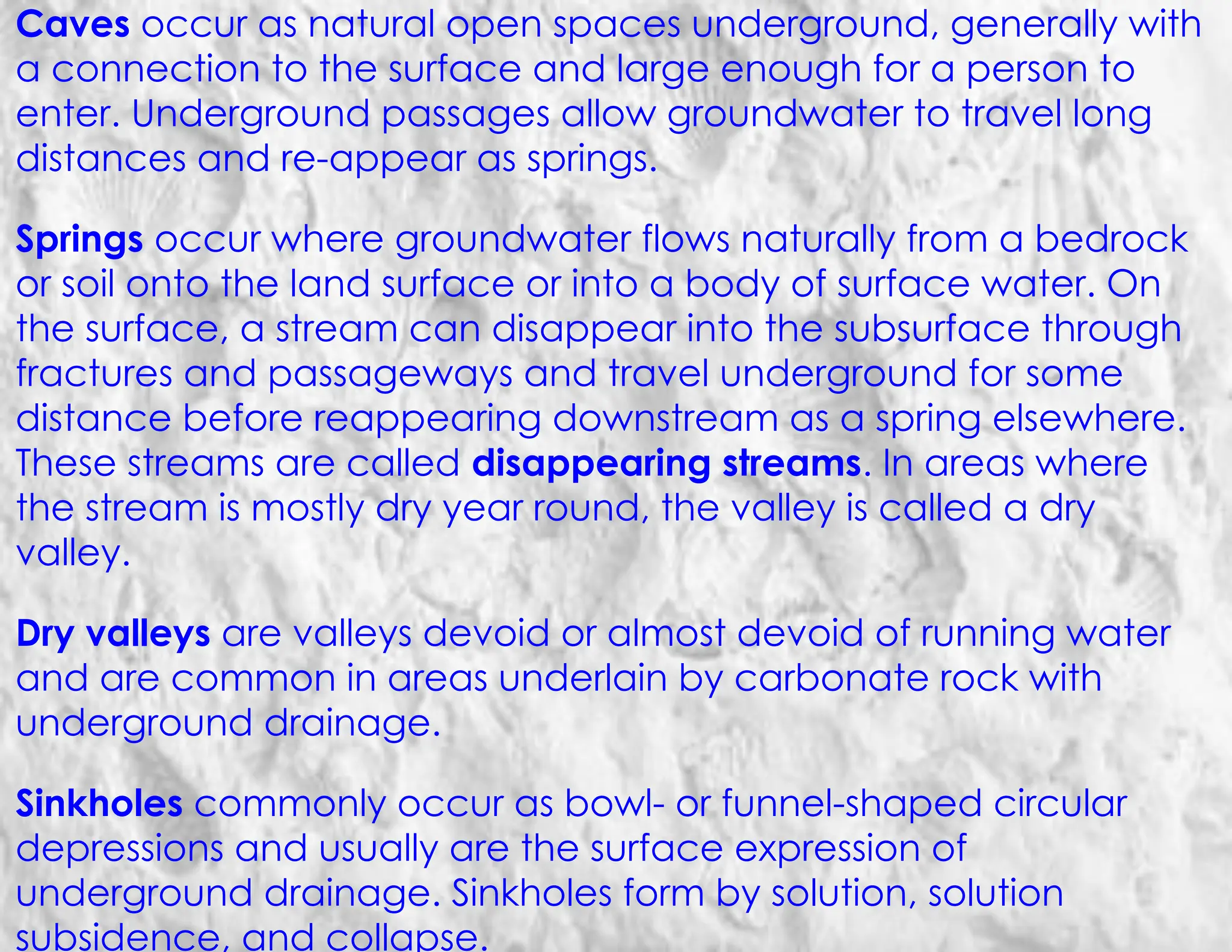 Limestones, for geography or integrated science | PDF